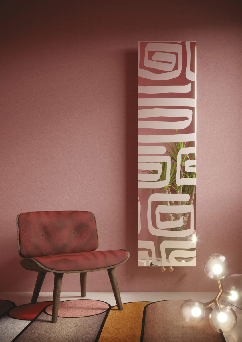 Bad- und Designheizkörper mit Edelstahl-Cover Zoe Dekor Vertikal | Elements Show